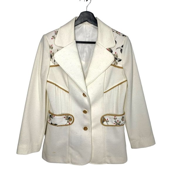 Vintage | Jackets & Coats | Vintage 6s Panhandle Slim Off White Flora ...